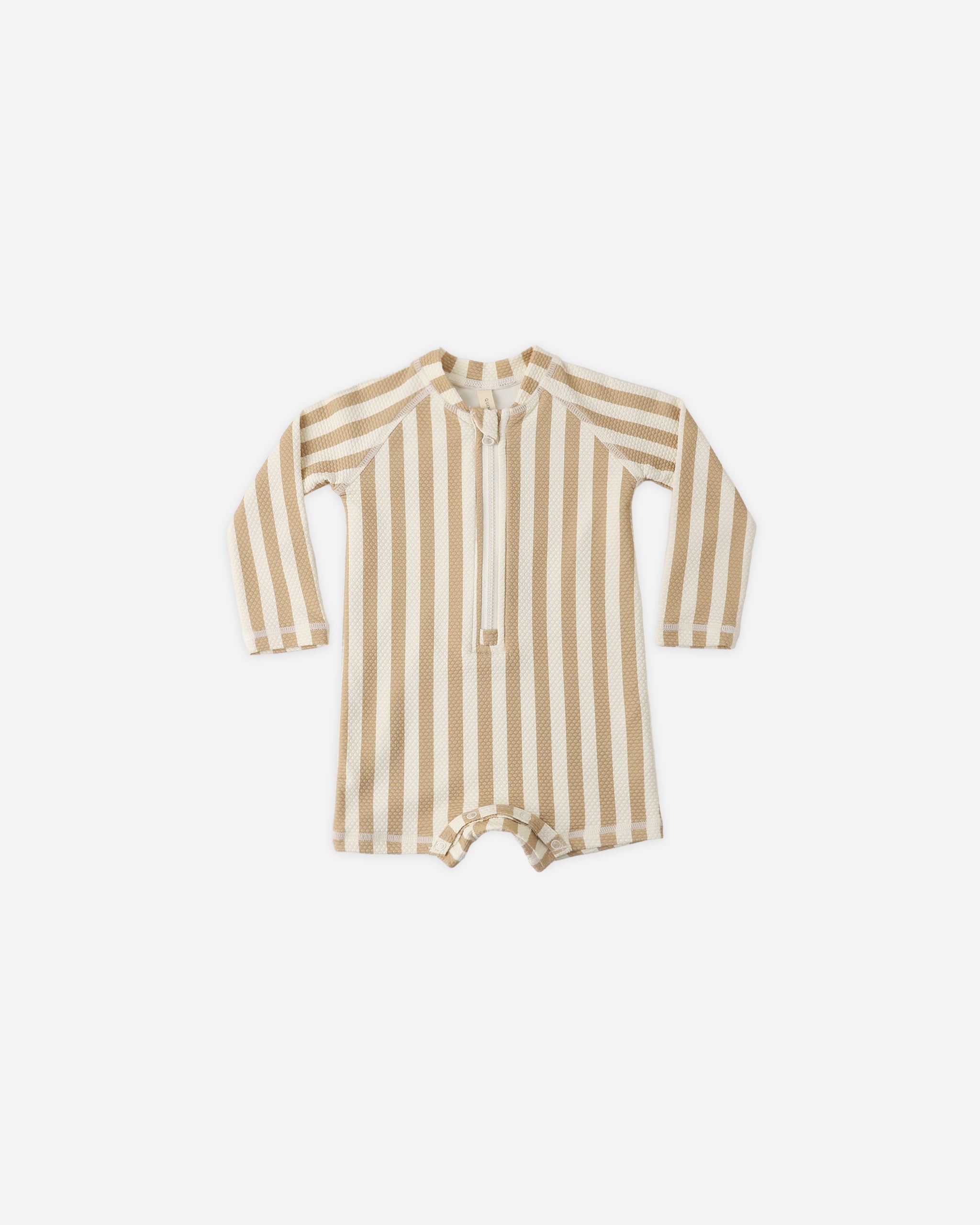 Long Sleeve One-Piece Rashguard || Retro Latte Stripe – ROBIN•riley